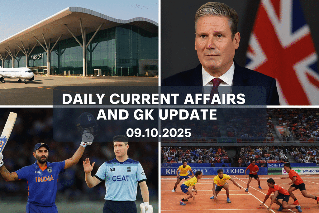 Daily Current Affairs & GK Update — 09.10.2025 | Daily GK Update
