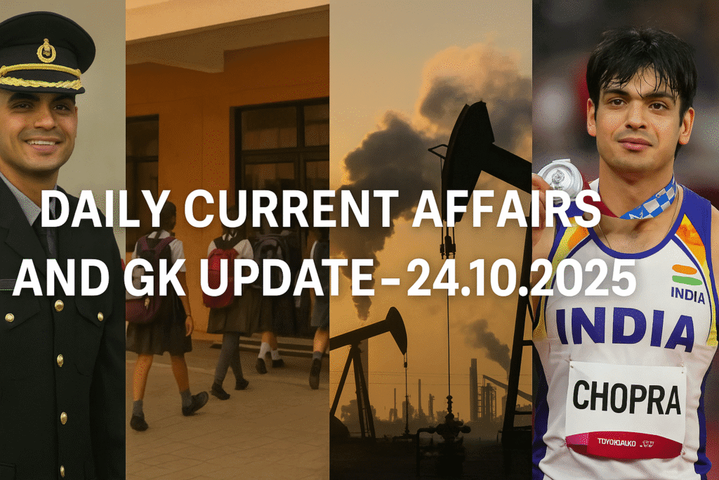 Daily Current Affairs & GK Update – 24.10.2025 | Daily GK Update